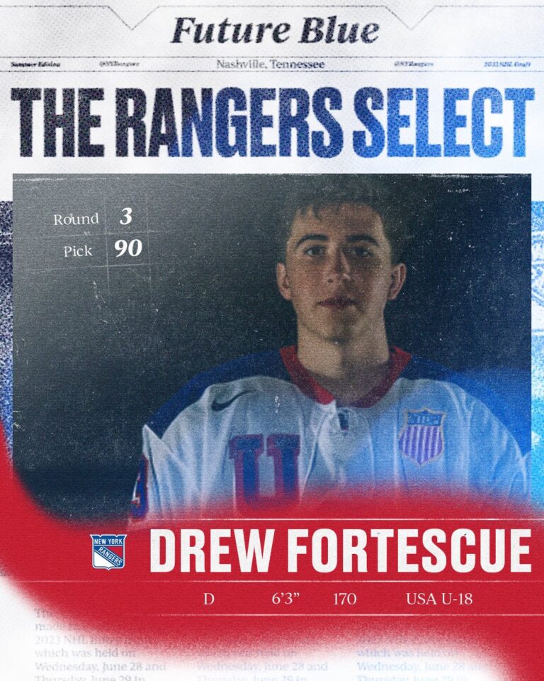 Drew Fortescue Drafted By NY Rangers | Don Bosco Prep Hockey